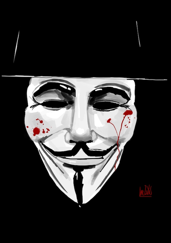 V For Vendetta Mask Black And White
