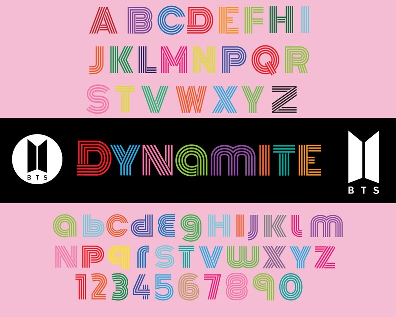 BTS Dynamite SVG Font Bts Alphabet Svg Files For Cricut Bts | Etsy