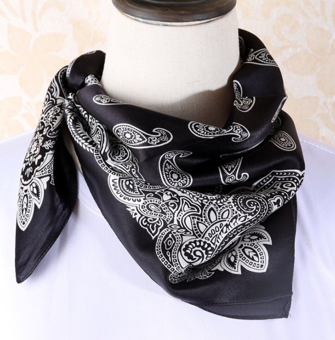 100% Silk Neck Scarf, Silk Bandana, Silk Neckerchief, Silk Hair Scarf ...