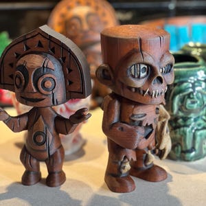 Hand-painted Zombie Tiki Statue – Spooky Bar Decor, 7" Idol - Etsy