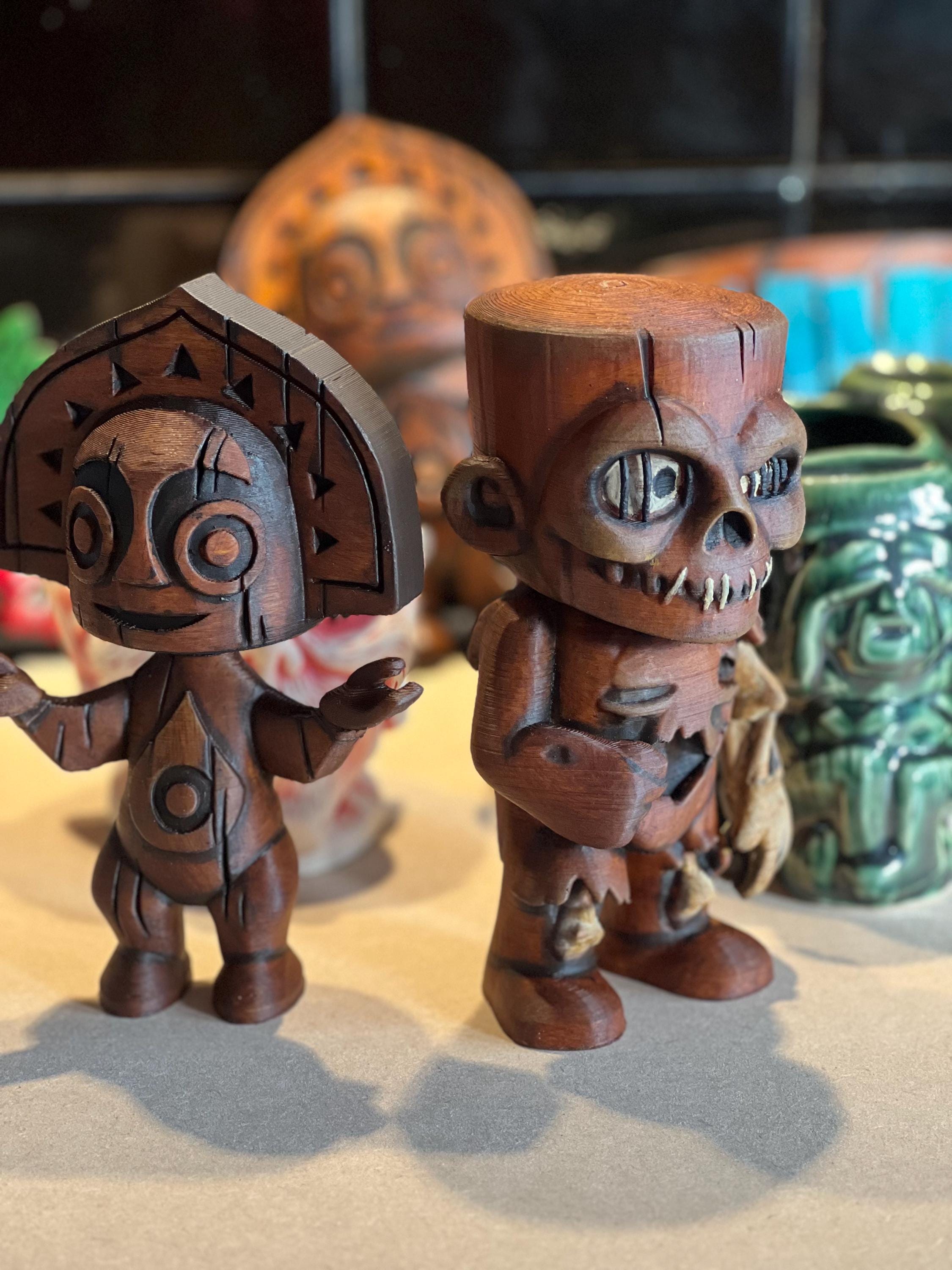 Hand-painted Zombie Tiki Statue – Spooky Bar Decor, 7" Idol - Etsy