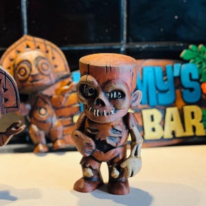 Hand-painted Zombie Tiki Statue – Spooky Bar Decor, 7" Idol - Etsy