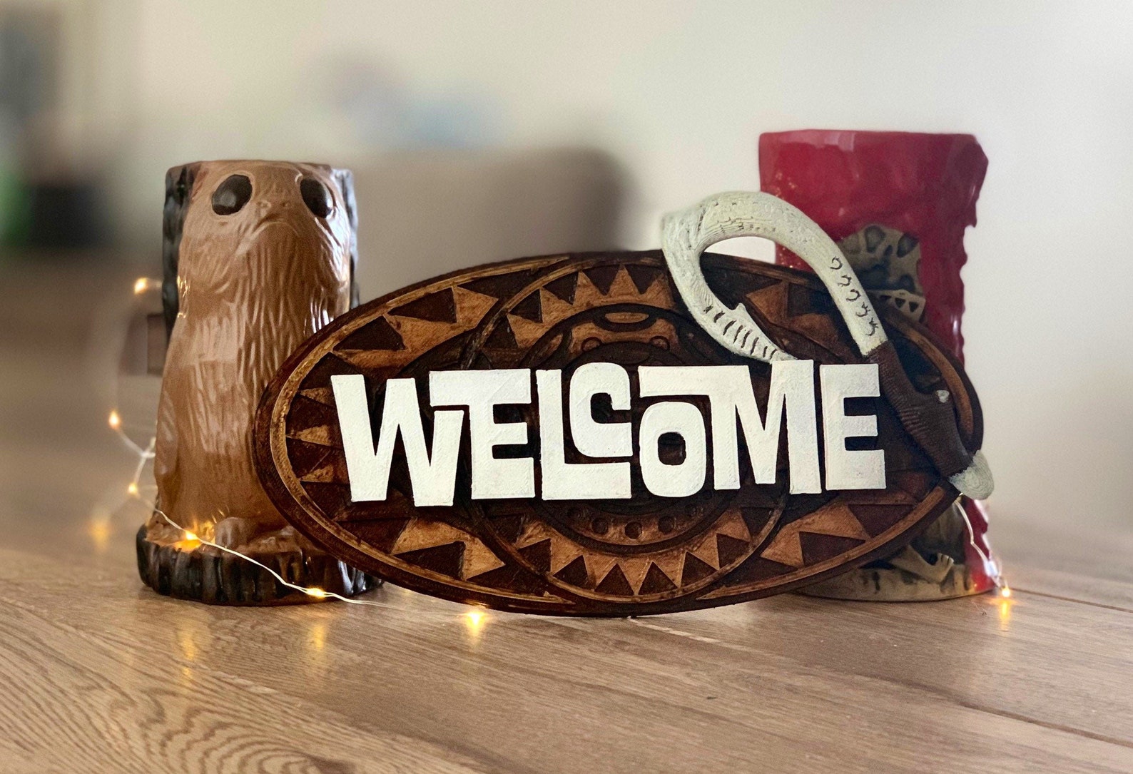 Tiki Welcome Sign/ Disney Maui Hook Welcome Sign | Etsy