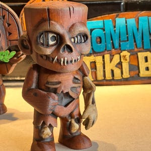 Hand-painted Zombie Tiki Statue – Spooky Bar Decor, 7" Idol - Etsy