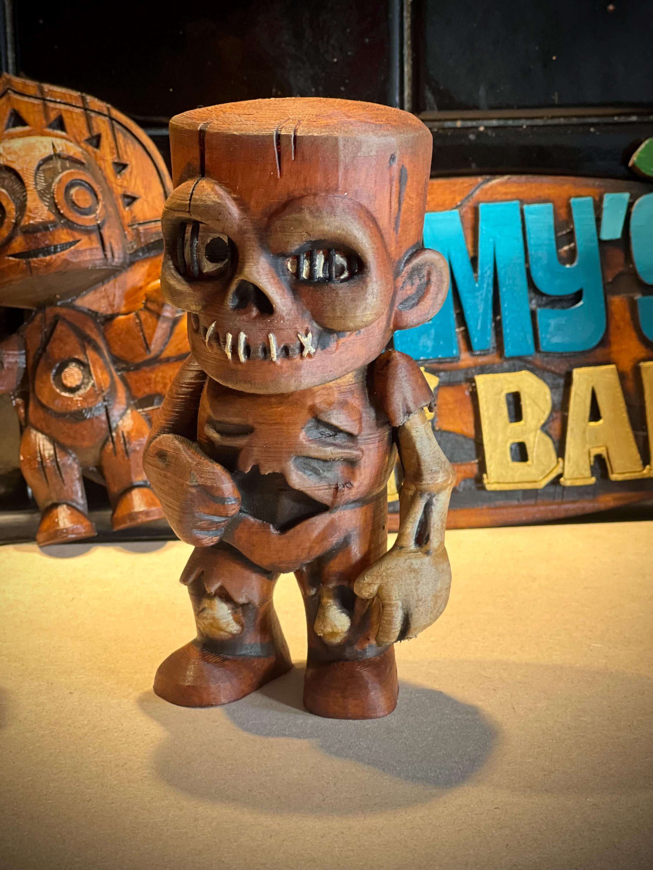 Hand-painted Zombie Tiki Statue – Spooky Bar Decor, 7" Idol - Etsy