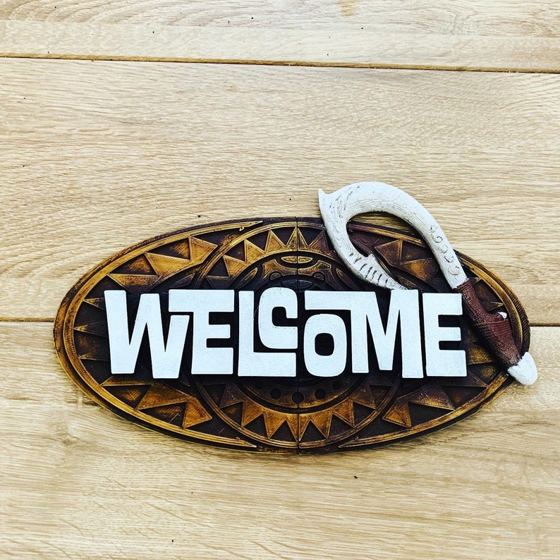 Tiki Welcome Sign/ Disney Maui Hook Welcome Sign - Etsy