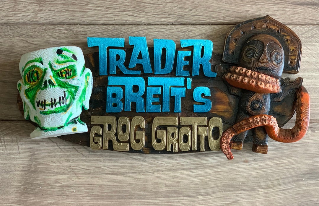 Personalised Trader Sam’s Grog Groto Inspired Sign/ Tiki Bar Sign - Etsy