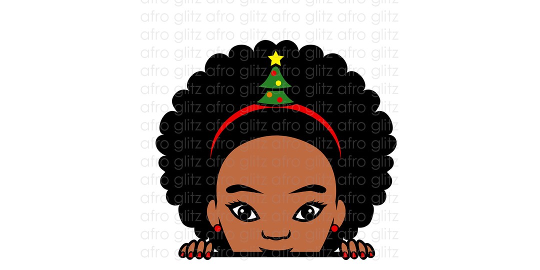 Peekaboo SVG Black Girl Peek a Boo Christmas Tree Girl Holiday ...