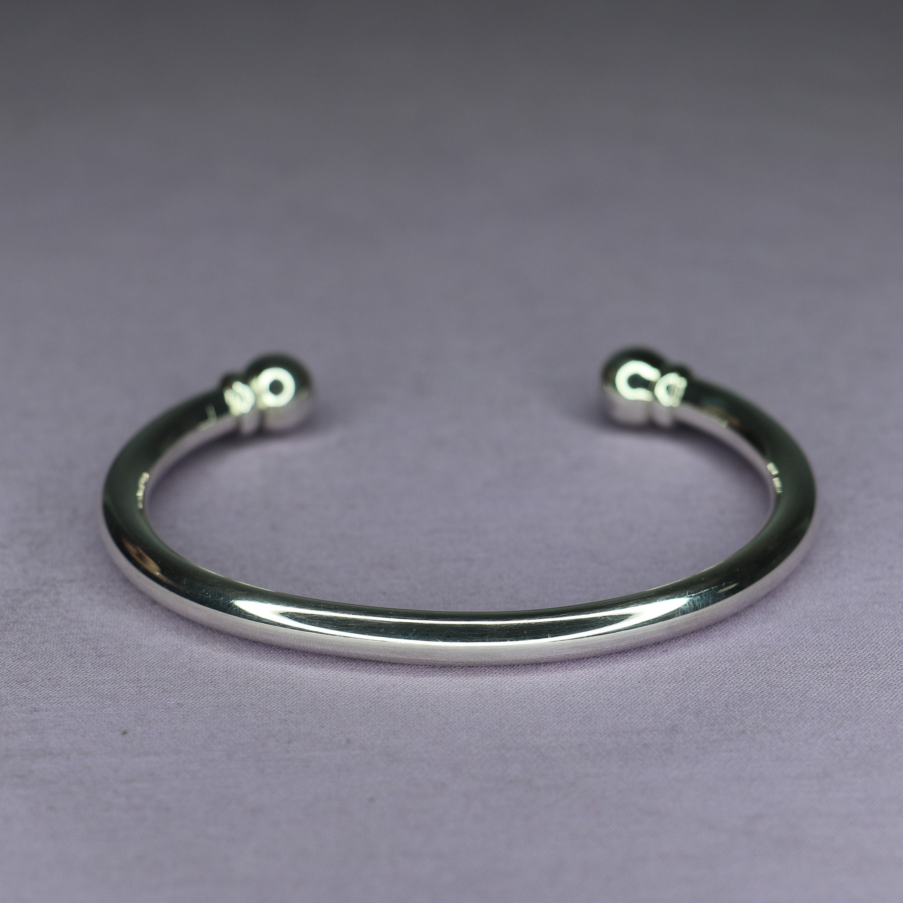 Men's Gent's Sterling Silver Torque Ball With Collars - Etsy