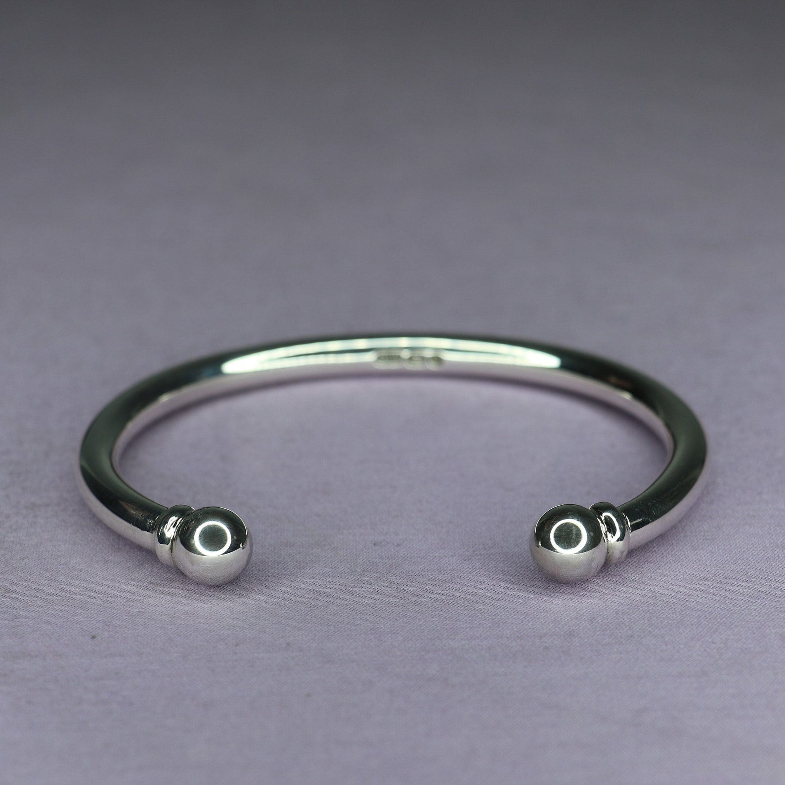 Men's Gent's Sterling Silver Torque Ball With Collars - Etsy