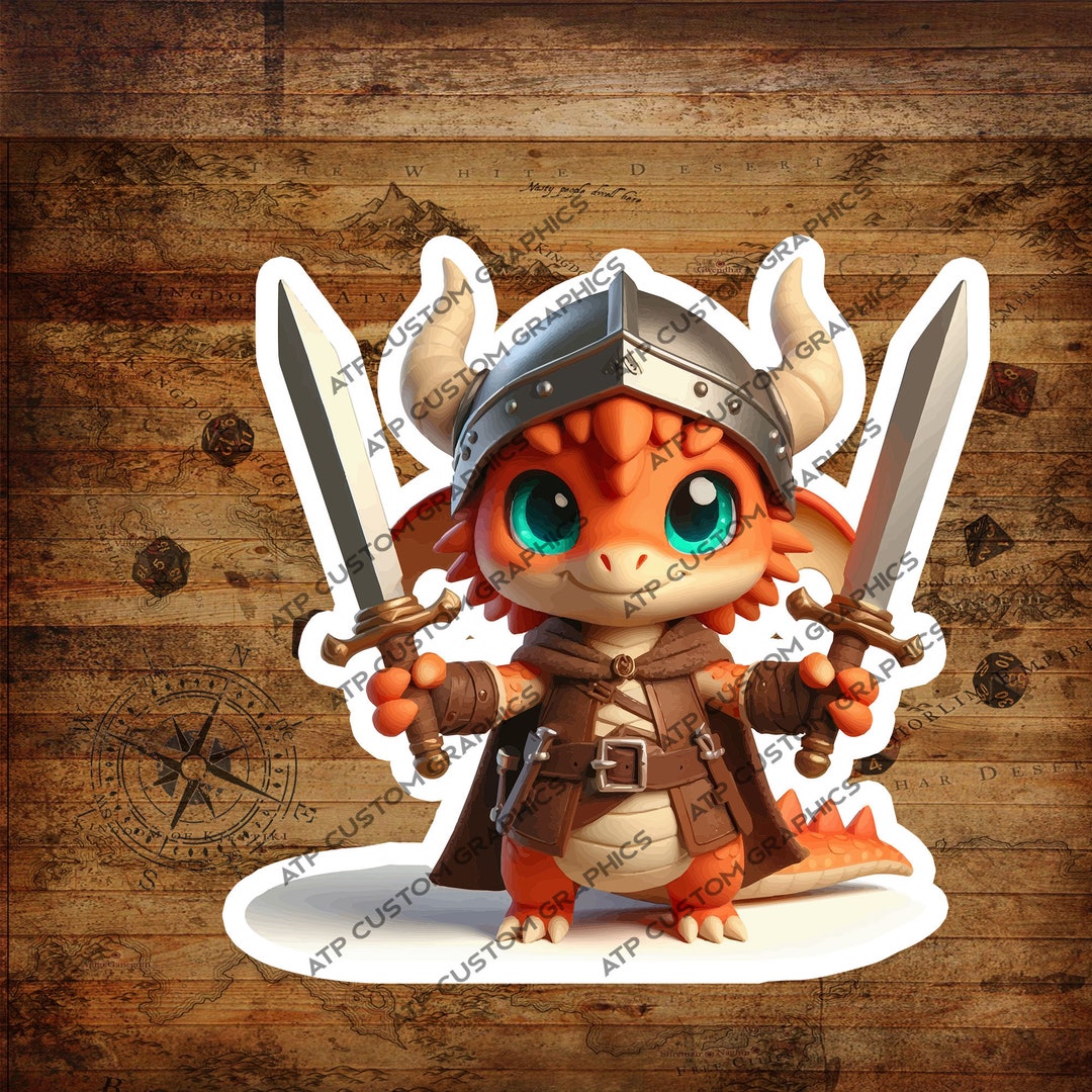 Cute Dragon Sticker, DND Sticker, Dungeon Master Gift, Waterproof ...
