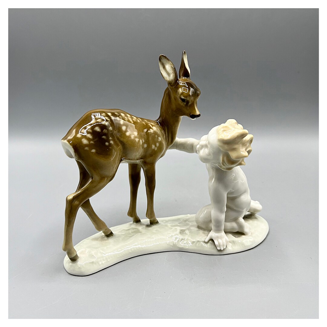 KARL TUTTER HUTSCHENREUTHER Rare Fine Porcelain Figurine Bambi Angel ...