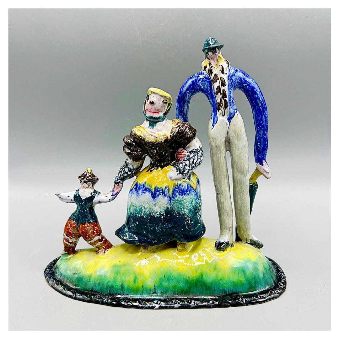 SUSI SINGER Rare Family Kids Group Figurine 422 Ceramic by WIENER ...