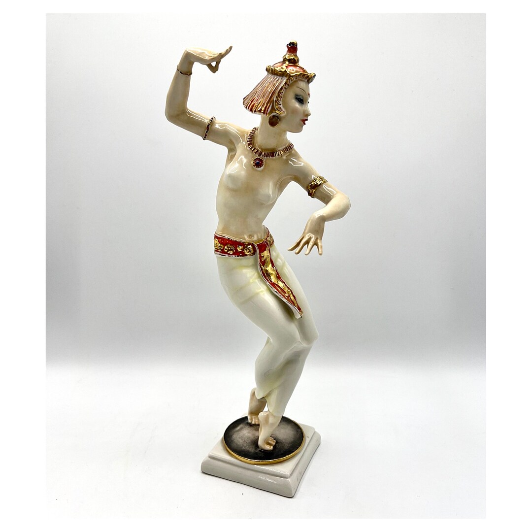 CARL WERNER HUTSCHENREUTHER Art Deco Porcelain Figurine Balinese Dancer ...