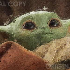 Baby Yoda Large Wall Art Abstract Landscape Canvas Print | Etsy