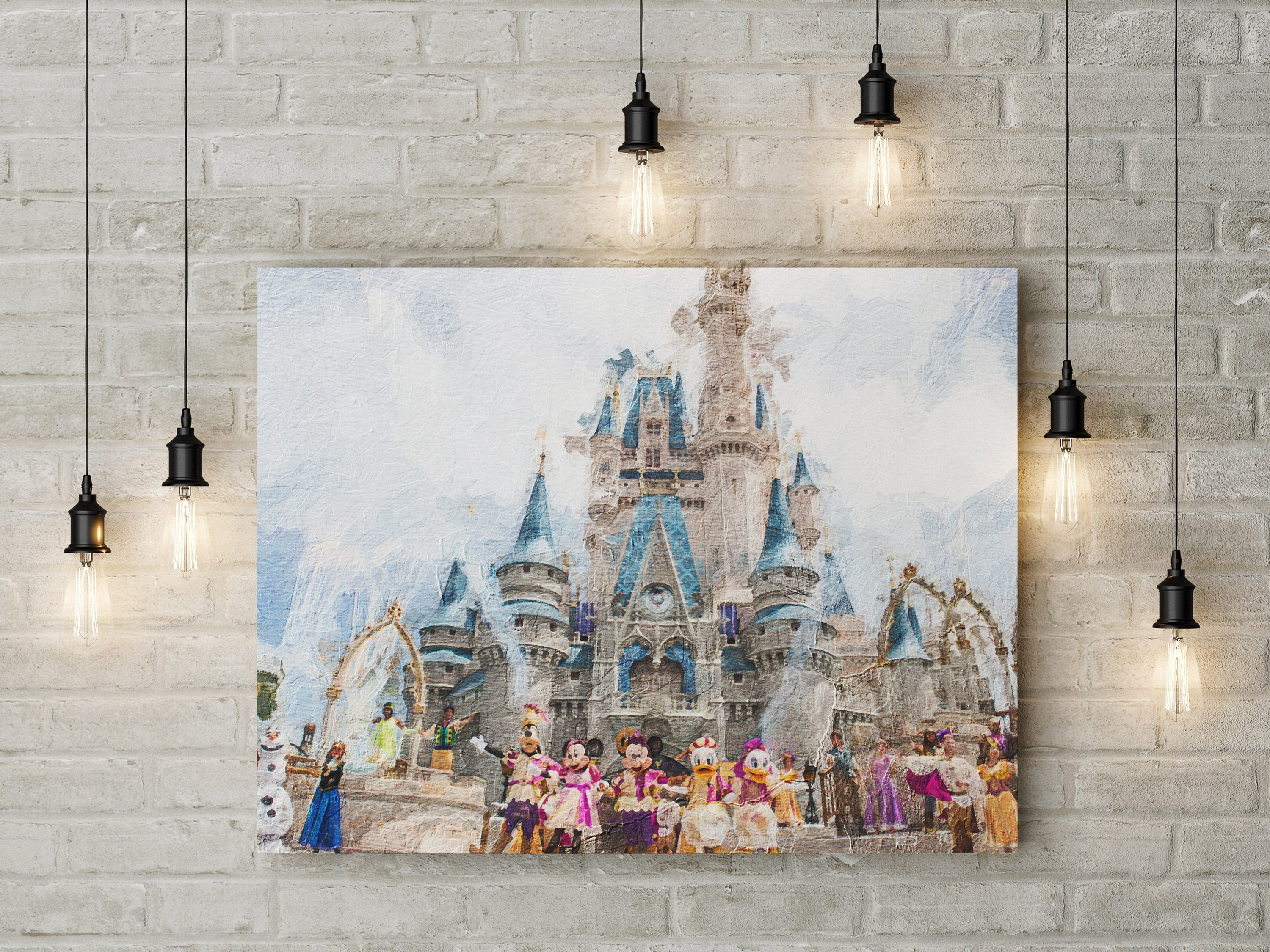Disneyland Castle Magic Kingdom, Disney Print, Watercolor Painting ...