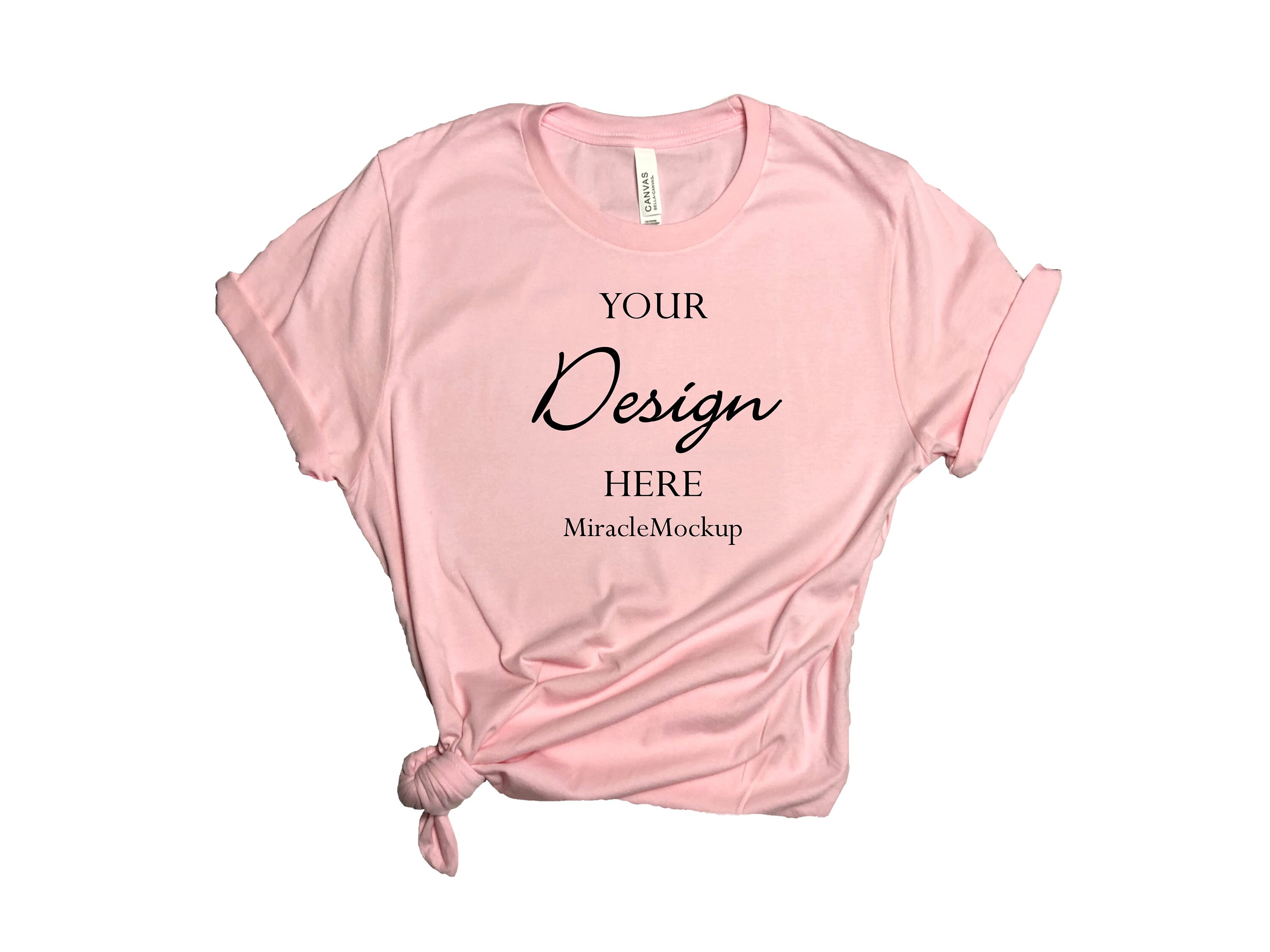 Heather Pink Bella Canvas 3001 Mockup Shirt Mock-Up White | Etsy