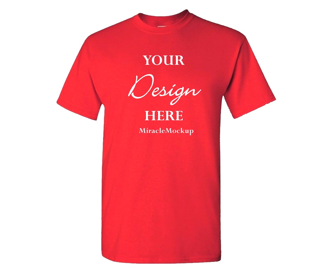 Red Gildan G500 T-shirt Mockup: White Background (digital Download) - Etsy