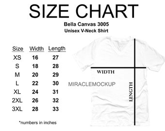 V Neck Sizing Chart - Etsy
