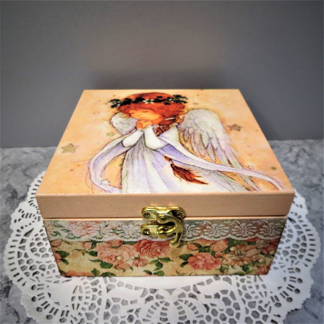 Angel Box, Wooden Jewelry Box, Keeping Secrets, Jewelry Box, Daughter's ...