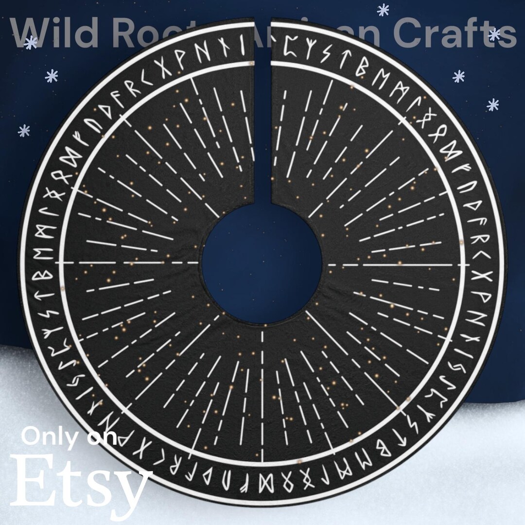 Yule Tree Skirt, Futhark Rune, Norse Pagan, Witchy Christmas Tree Decor ...