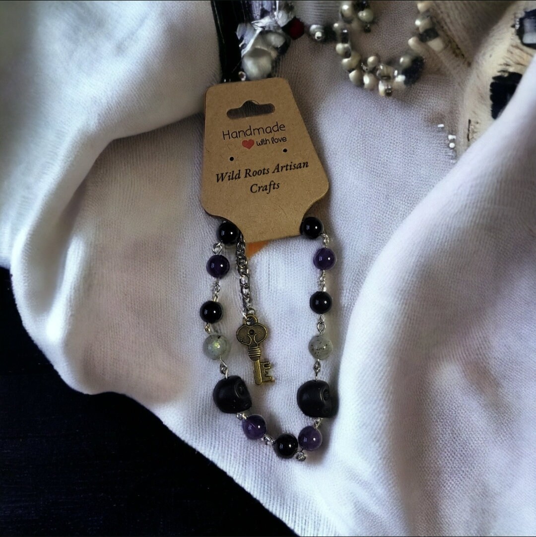 Diety Devotional Bracelet, Hekate Bracelet, Amethyst, Obsidian ...