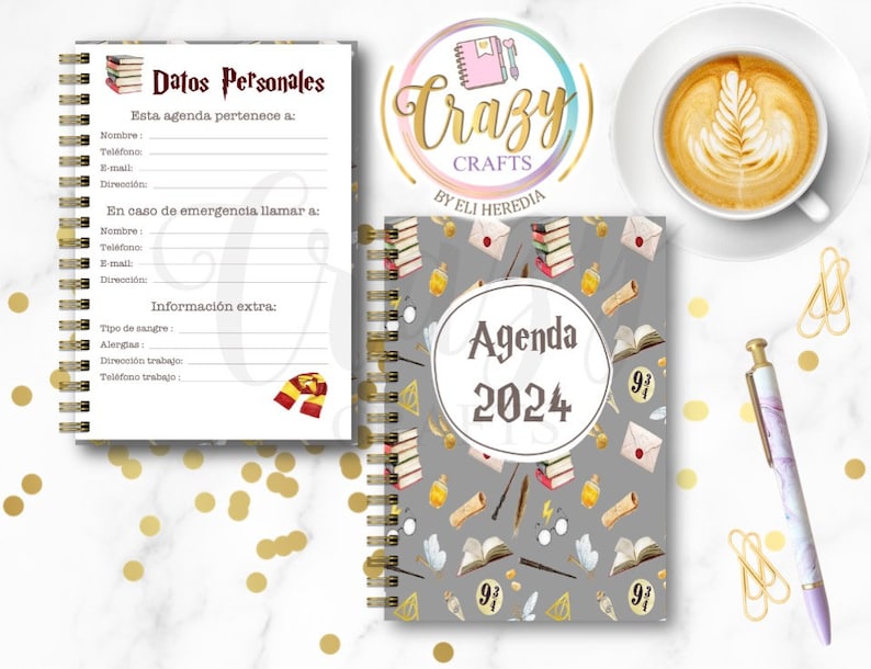 MC Agenda HP Escuela de Magia modelo 1 2024 media carta / agenda ...
