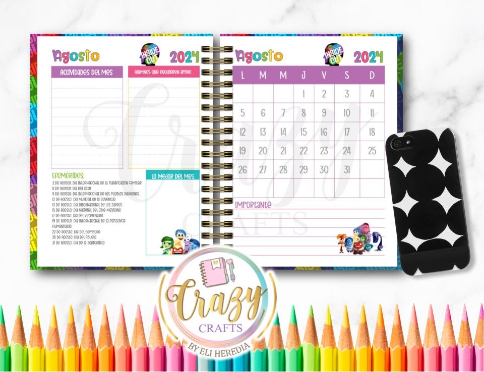 MO Agenda Docente Intensamente medio oficio / agenda Inside Out ...