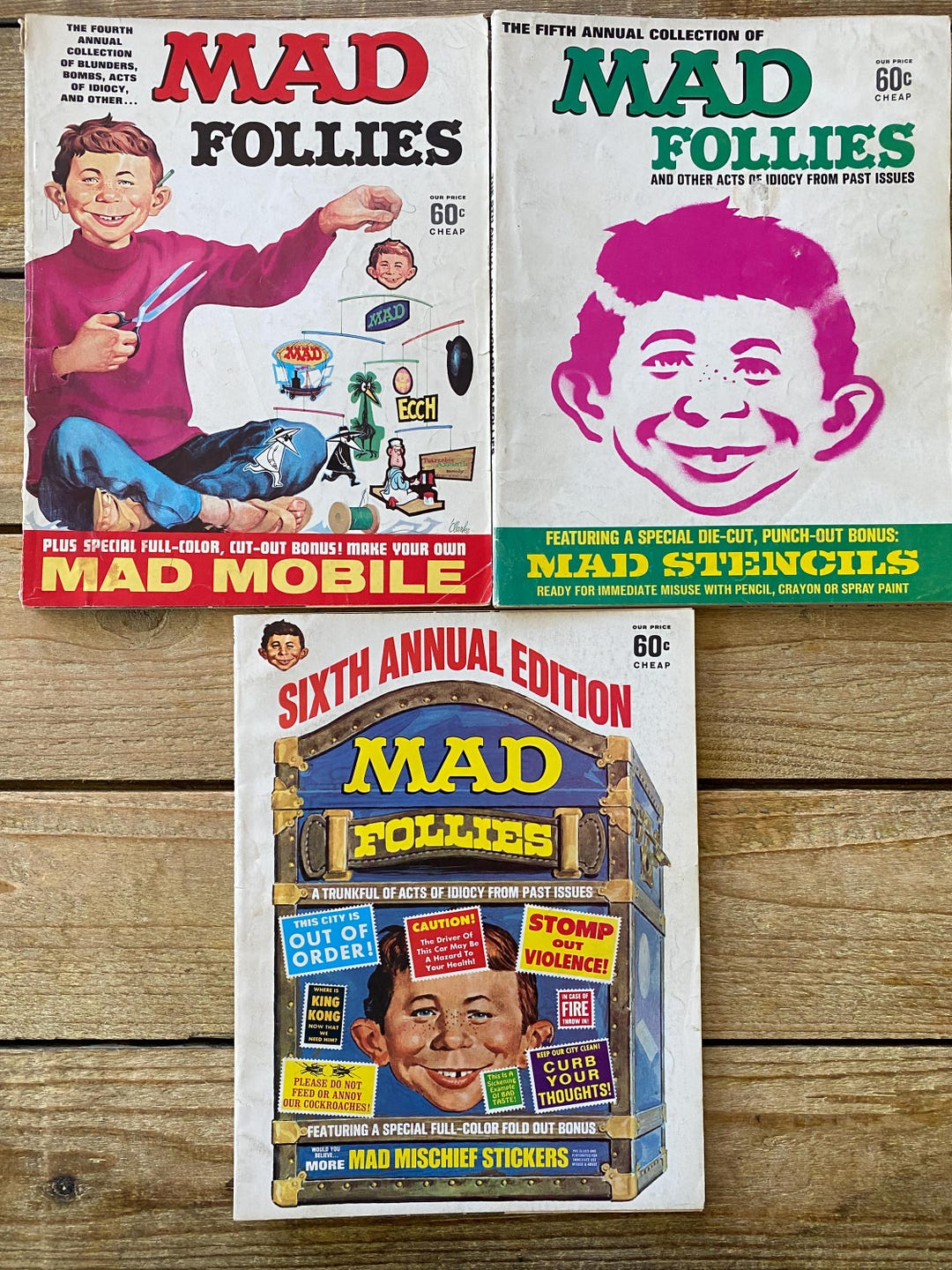 VINTAGE MAD FOLLIES Magazines - Lot of 3 Magazines - Etsy