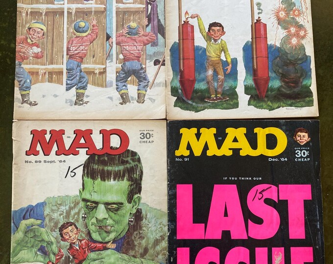 VINTAGE MAD MAGAZINES From 1964 - Lot of 4 Magazines - Etsy