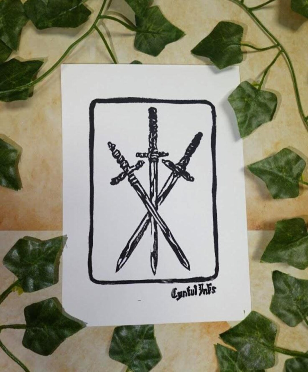 SWORD LINOCUT PRINT- 3 Sword Print, Linocut Print, Block Print ...