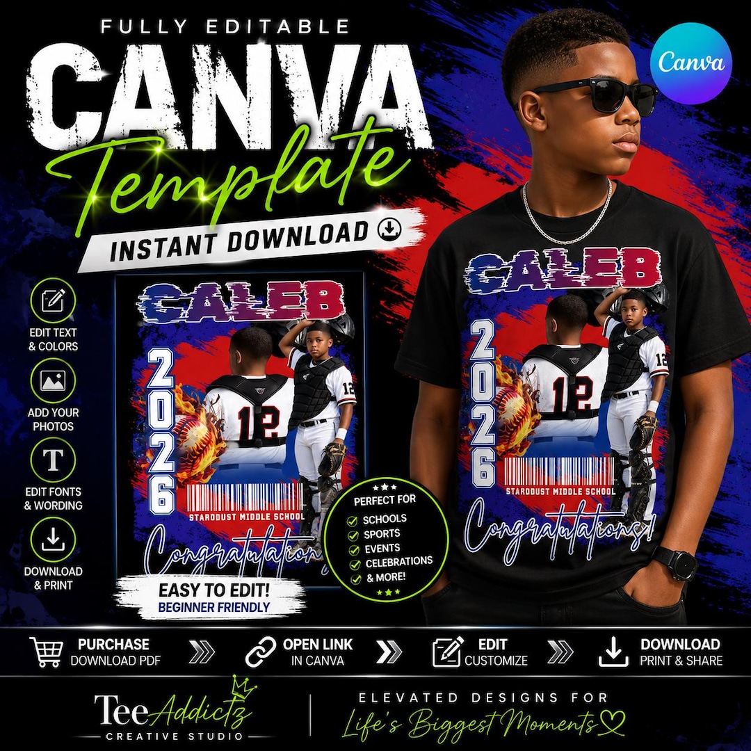 Editable Graduation Shirt Canva Template | Custom Photo Design (instant ...