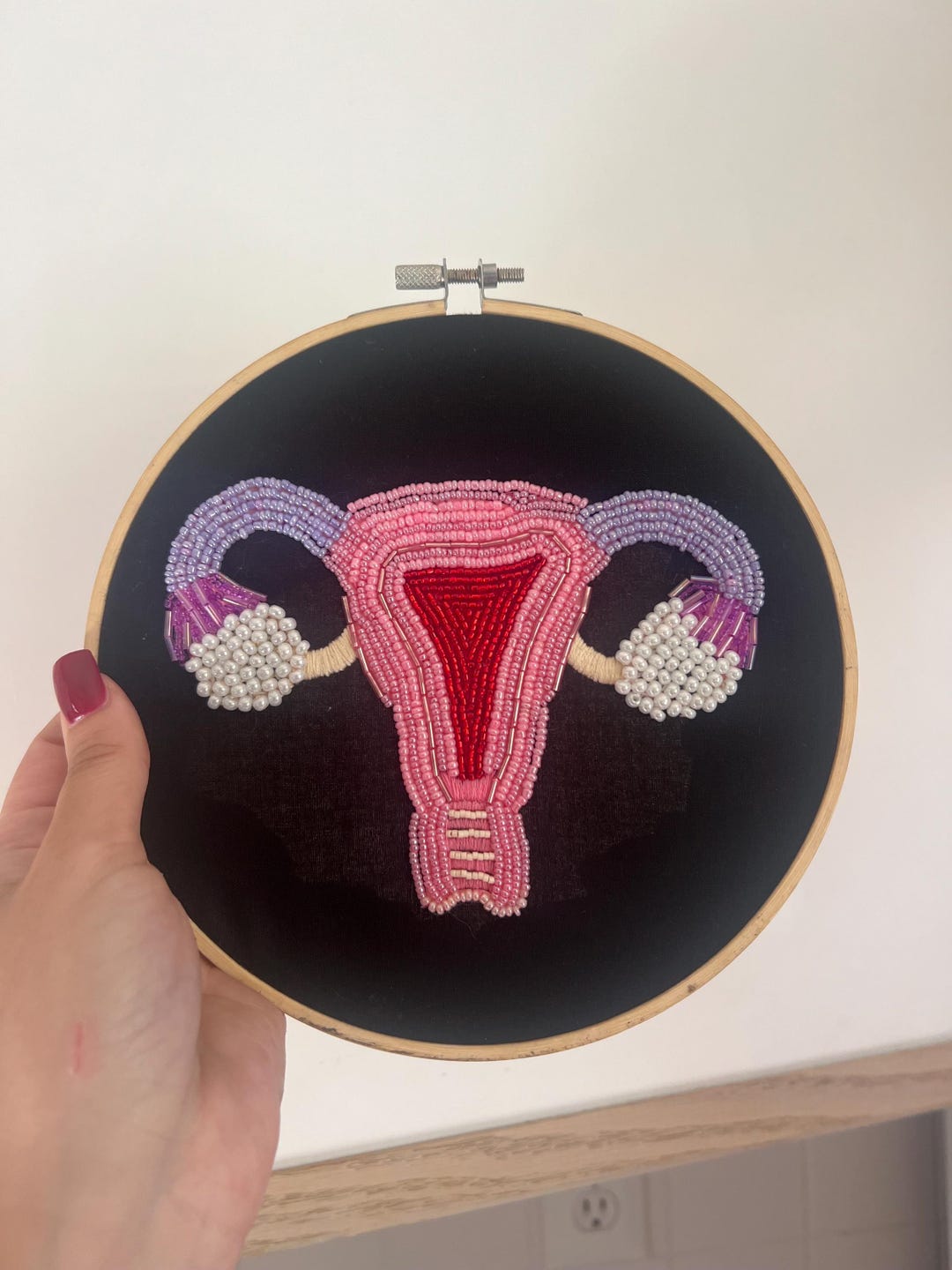 Uterus and Fallopian Tubes Bead Embroidery Anatomy Art - Etsy