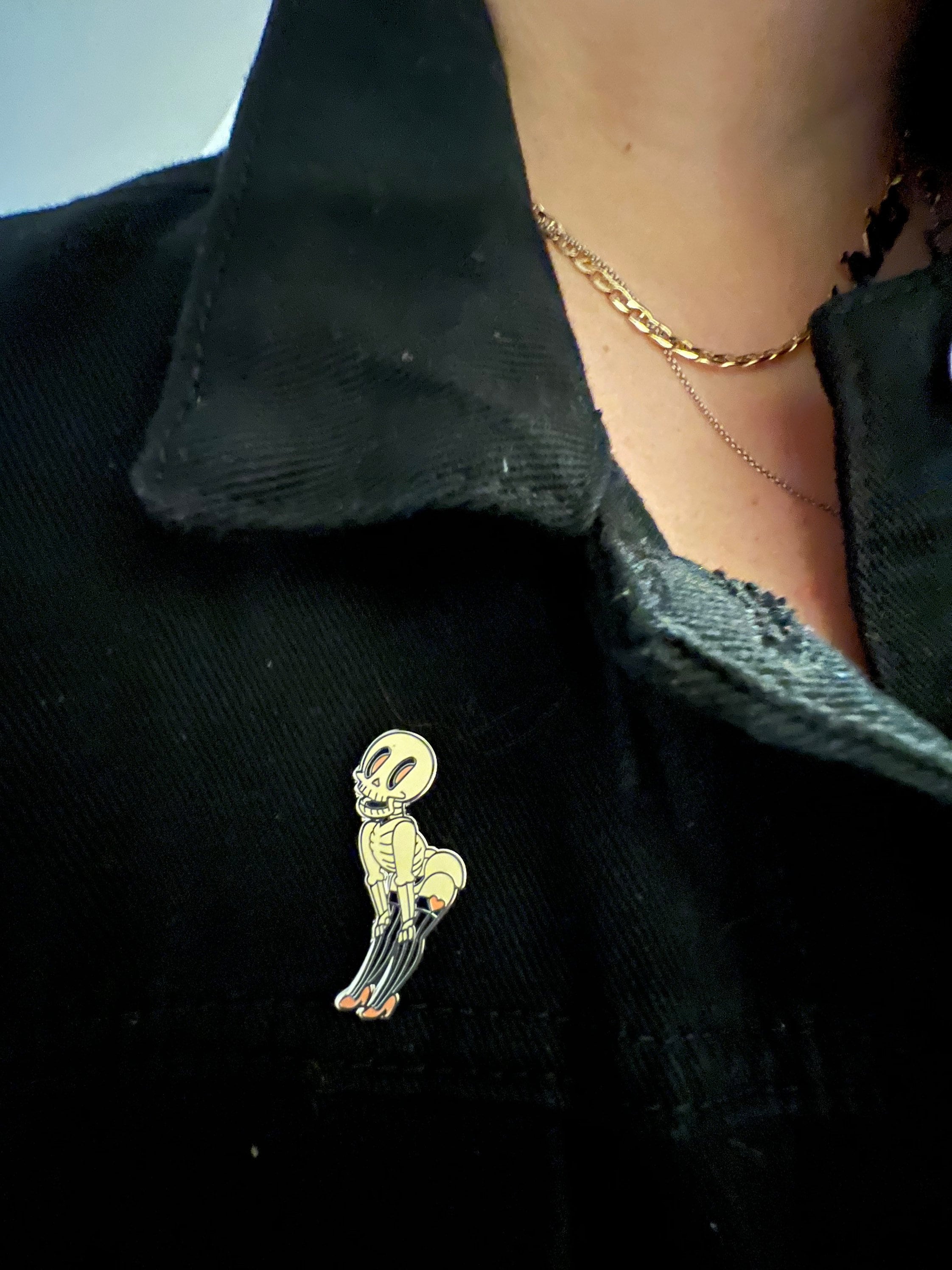 Skeleton Sexy Sassy Pinup Girl Enamel Pin Skull Bones Medicine Anatomy ...