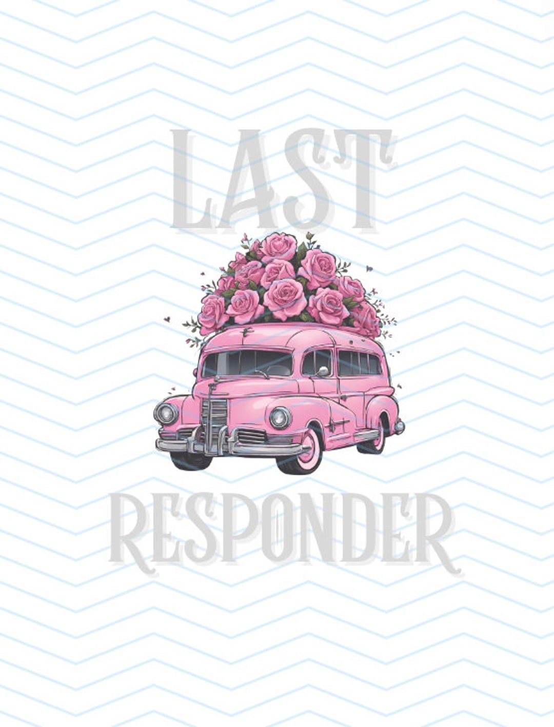 Last Reponder Downloadable PNG Image Pink Hearse Funeral - Etsy
