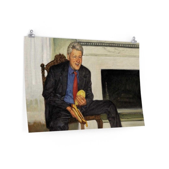 Bill Clinton Epstein Painting Poster Premium Matte Horizontal - Etsy