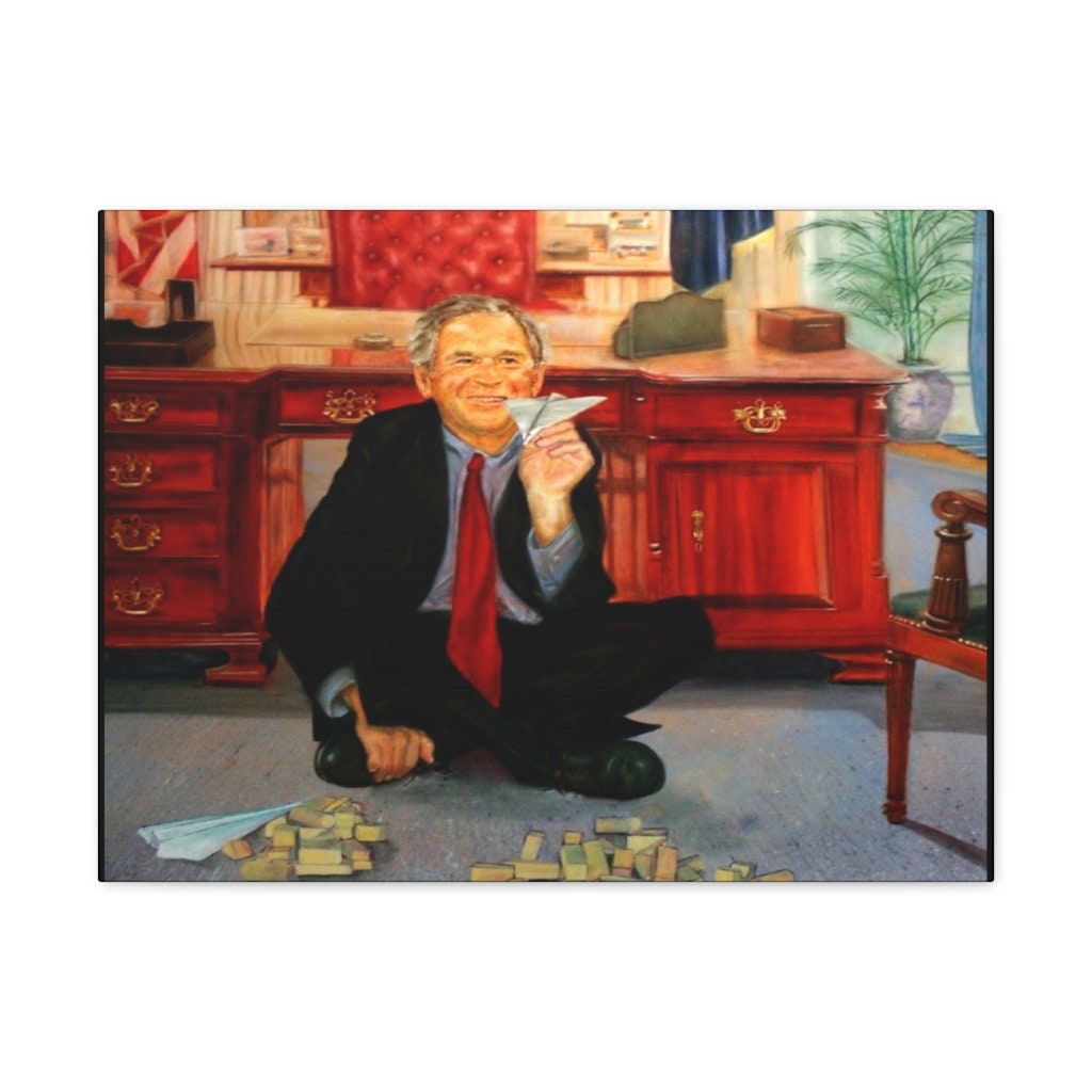 Epstein Painting George Bush Painting Bush Paper Airplane - Etsy