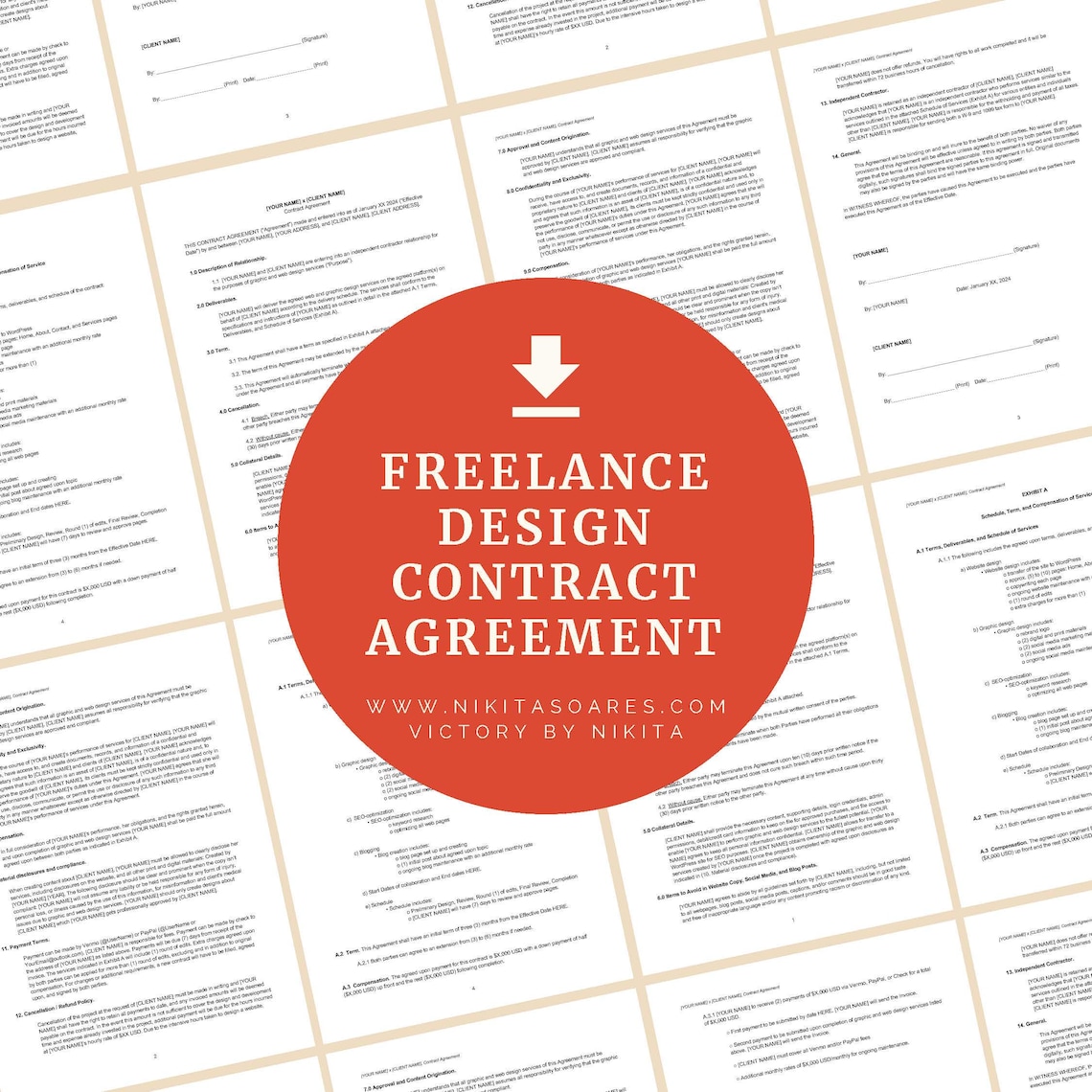 Freelance Graphic + Web Design Contract Template: Editable Agreement ...