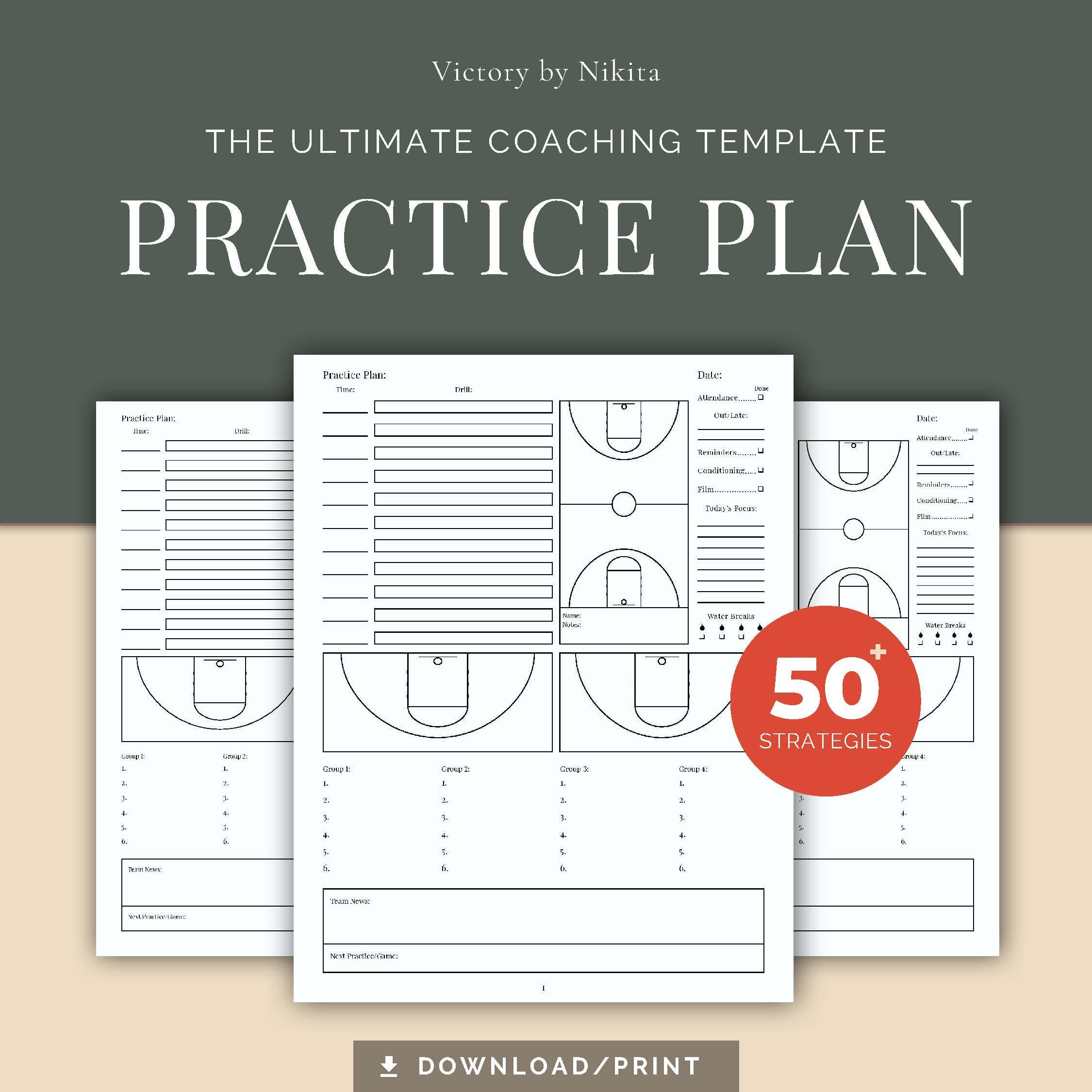 Basketball Coaching Template: Practice Plan, Playbook, Game Day ...