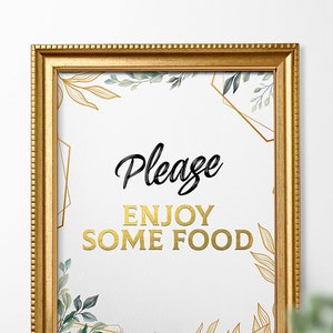 Please Enjoy Some Food Printable Sign, Baby Shower Sign, Printable ...