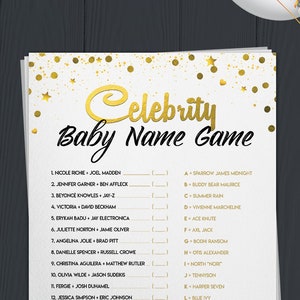 Celebrity Baby Names Game, Celebrity Baby Shower Games Printable Pdf ...