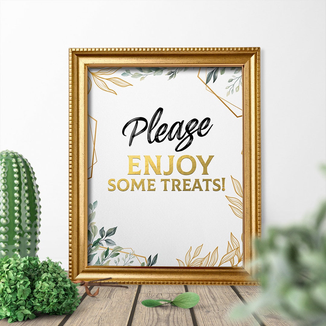 Please Enjoy Some Treats Printable Sign Banner Decoration - Etsy