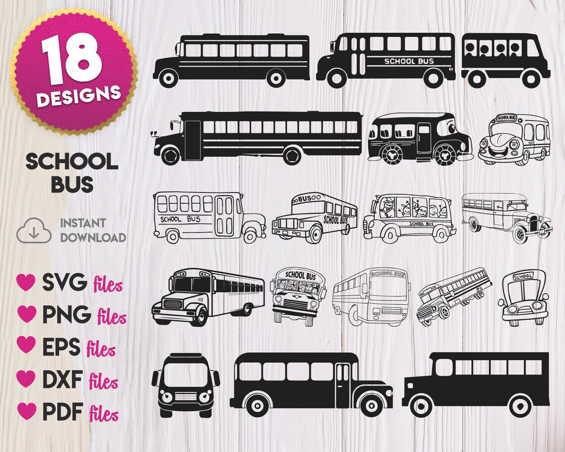 School Bus SVG Bundle, School Bus Silhouette Svg, School Bus for Cricut ...