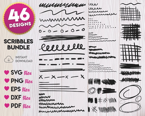 Scribbles SVG Bundle Scribbles Silhouette SVG Hand Drawn - Etsy
