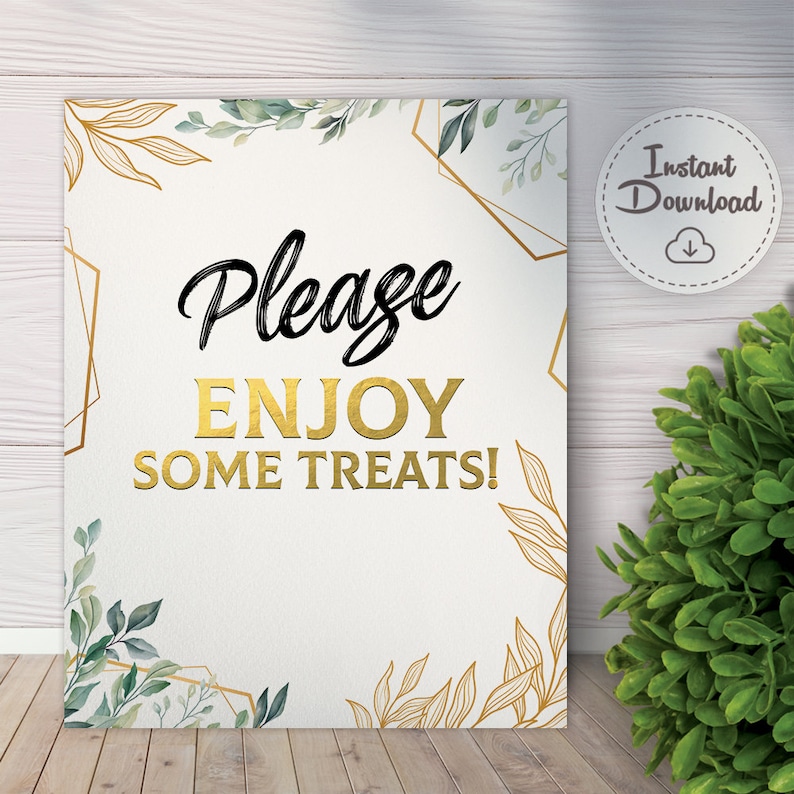 Please Enjoy Some Treats Printable Sign Banner Decoration - Etsy