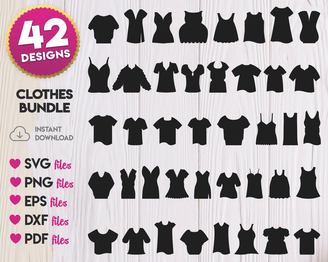 Clothes SVG, Clothes Silhouette SVG - Etsy