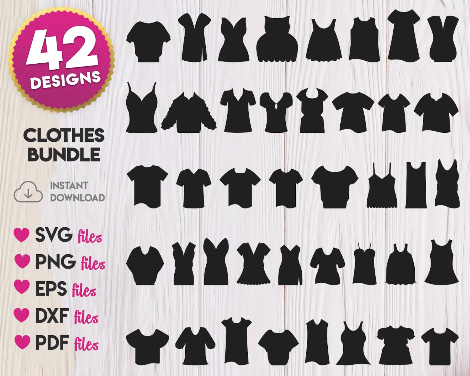Clothes SVG, Clothes Silhouette SVG - Etsy