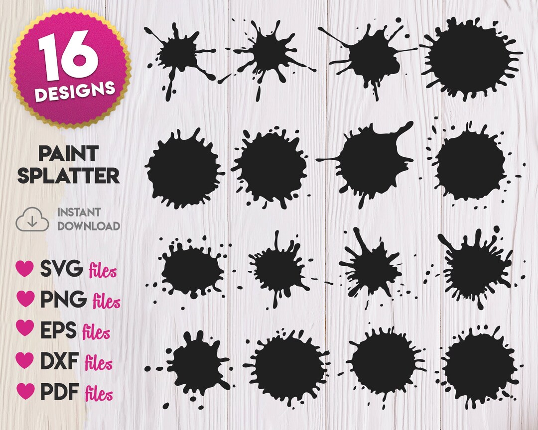 Paint Splatter SVG Bundle, Paint Splatter Silhouette Svg, Paint ...