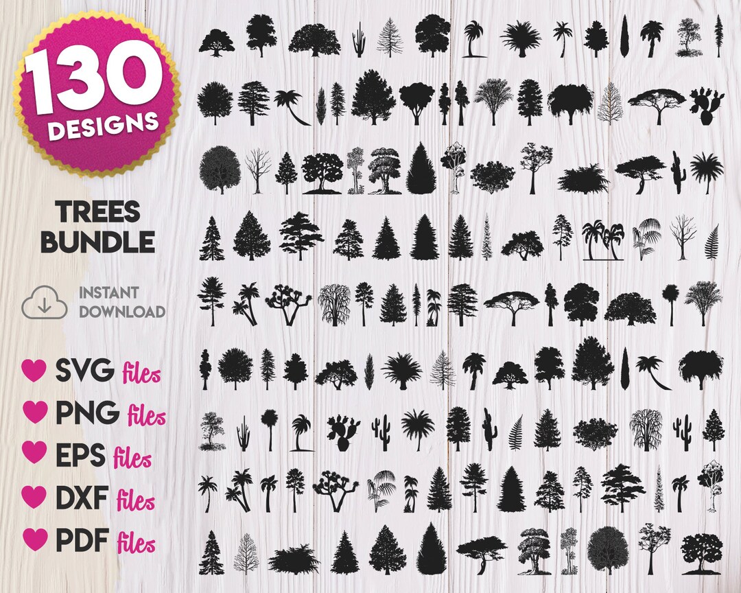 Tree SVG Bundle, Tree Silhouete SVG, Tree Vector, Tree Png, Tree ...