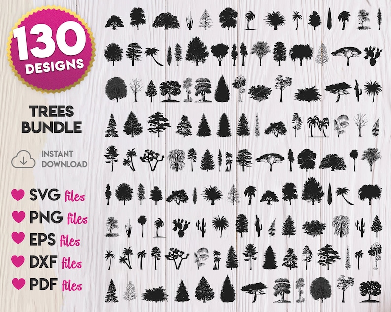 Tree SVG Bundle, Tree Silhouete SVG, Tree Vector, Tree Png, Tree ...